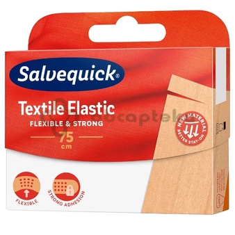 Salvequick Textile Elastic, plaster elastyczny do cięcia, 75 cm, 1 sztuka w Apteka Internetowa ...