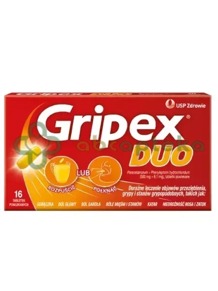 Gripex Duo, 16 tabletek powlekanych | DATA WAŻNOŚCI 30.11.2025 w Apteka ...