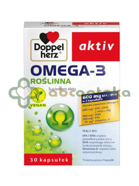 Doppelherz Aktiv Omega-3 Roślinna 30 kapsułek w Apteka Internetowa ...