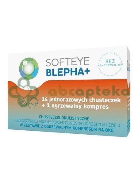 Softeye Blepha chusteczki okulistyczne 14 sztuk + ogrzewalny kompres w ...