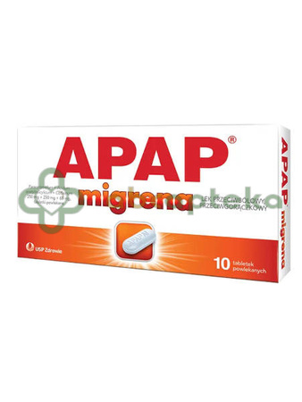 Apap Migrena, 250 mg+250 mg+65 mg, 10 tabletek w Apteka Internetowa ...