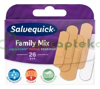 Salvequick Family Mix, plastry opatrunkowe, 26 sztuk w Apteka ...